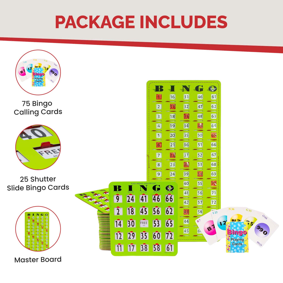 Complete Bingo Game w/50 Easy Read JAM PROOF Shutter Cards – Mr. Chips ...