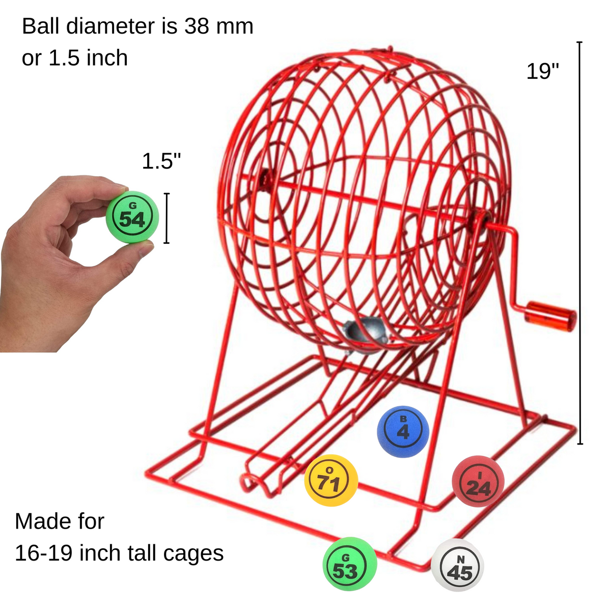 Professional-Use Extra Large Red Powder Coated Bingo Cage Set – Mr ...